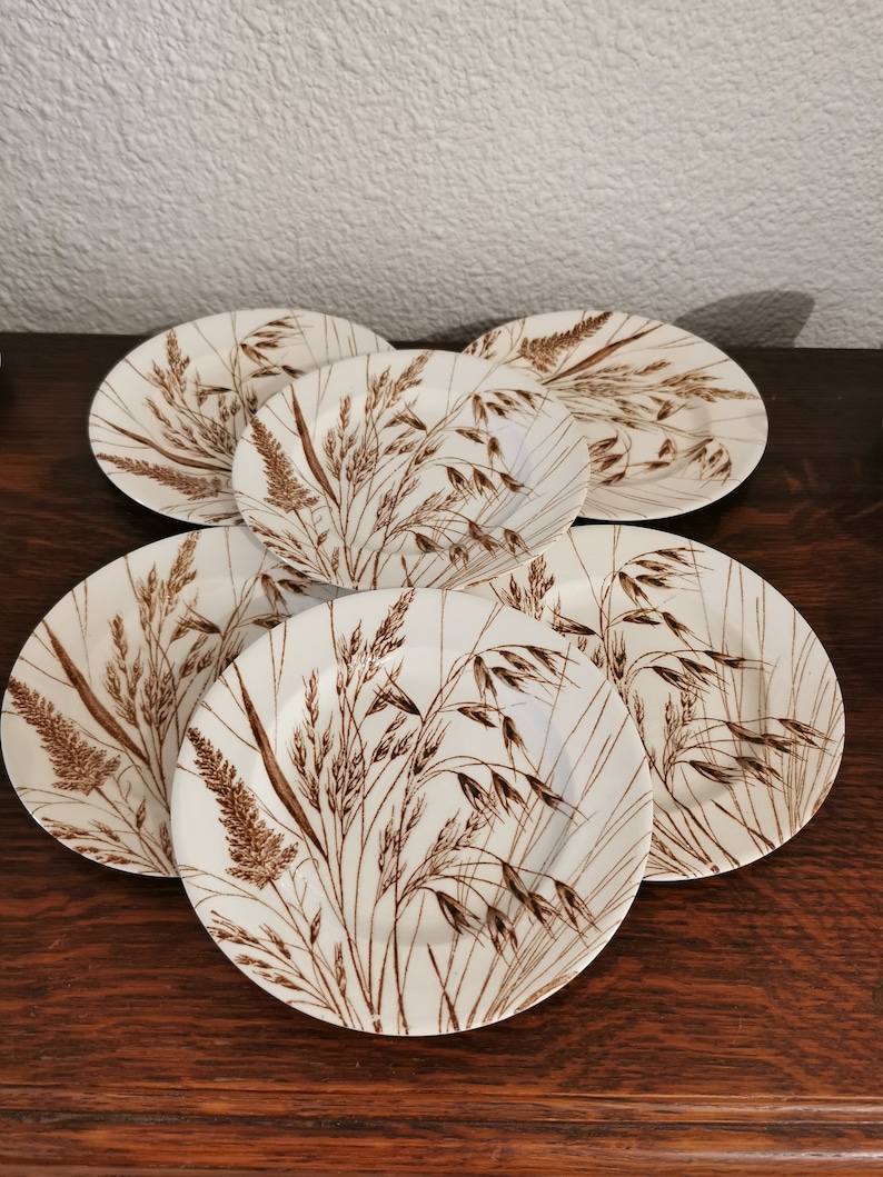 Vintage English Ironstone Tea Coffee Set 17 Pieces Wheat Pattern Brown ...