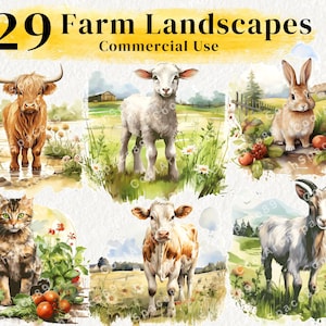 29 Cute Animals Farm Land Bundle, Farmers Perfect for Decor, Baby ...