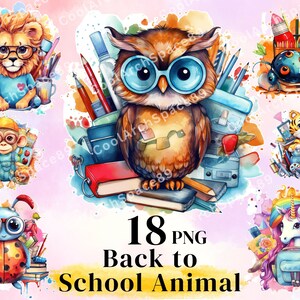 18 PNG Back to School Animal Clipart, Adorable School Animals PNG ...