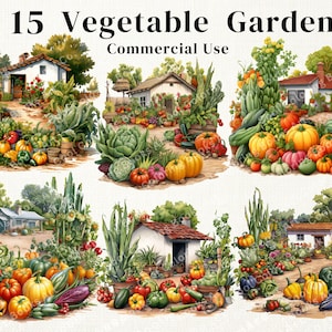15 Vegetable Clipart Gardening Clipart Bundle Cottagecore Garden . - Etsy