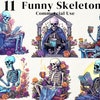8 Sugar Skull Fantasy Clipart, Watercolor Clipart, Halloween Png ...