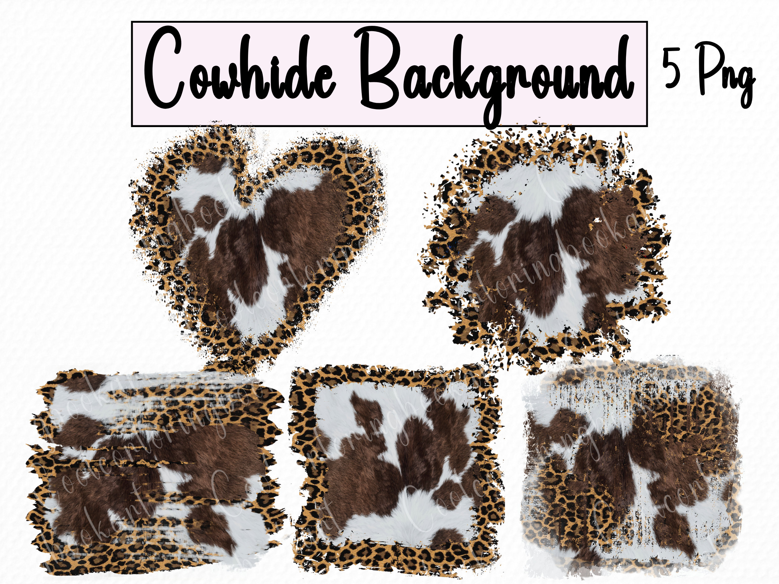 Cowhide Pattern Distressed Background Png Design Bundle, Cowhide Png ...