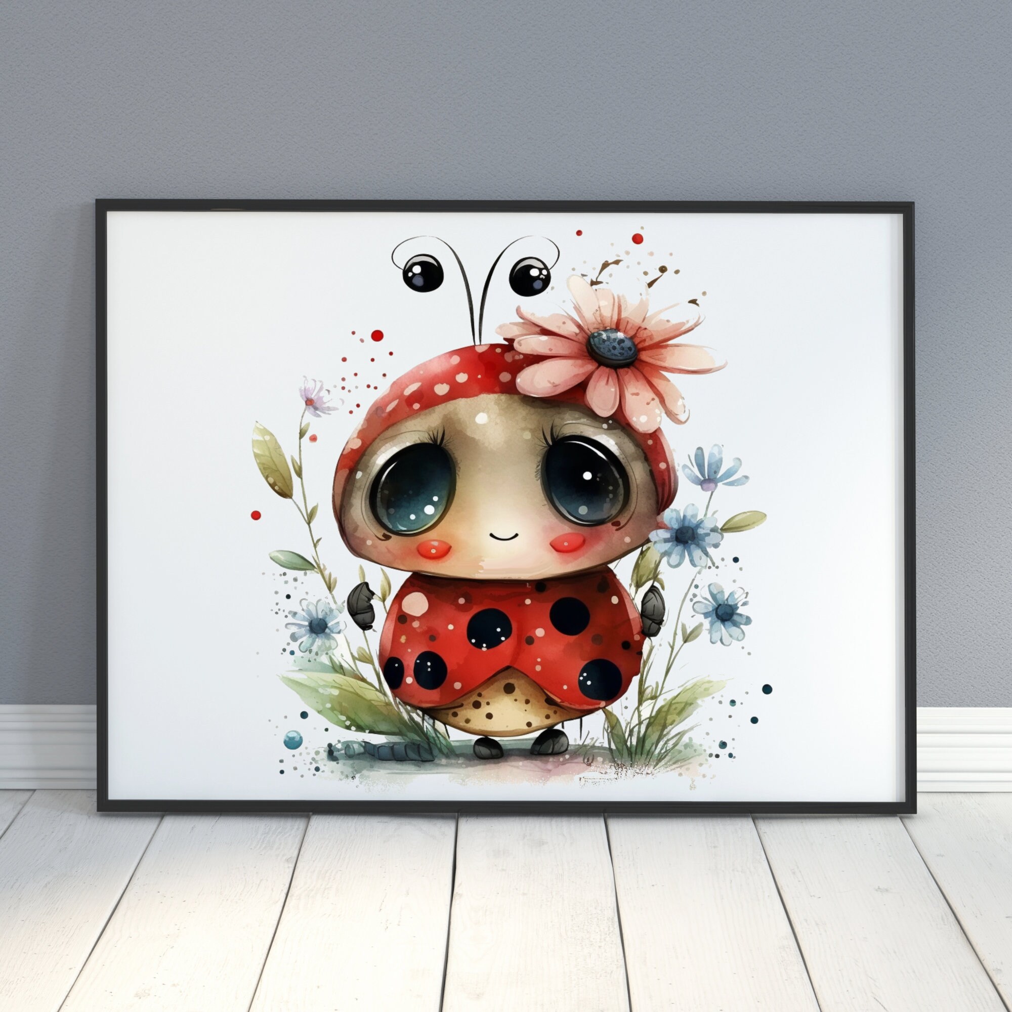 8 Cute Ladybug Watercolor Clipart, Watercolor PNG, Sublimation Files ...