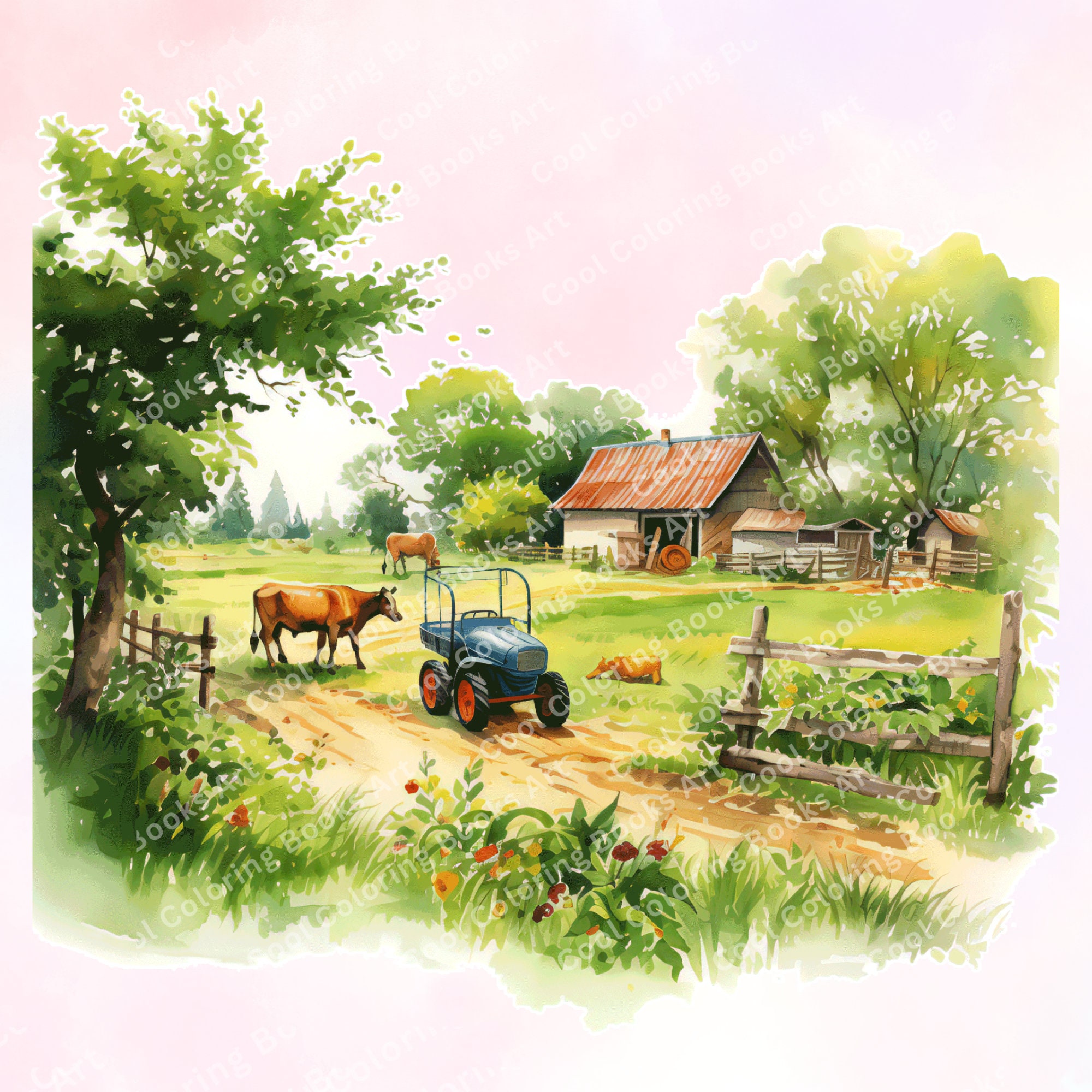 22 Watercolor Farm House Clipart PNG Rustic Country Barn , Farm Life ...