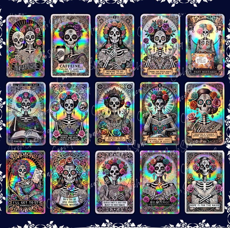 La Catrina Tarot Card Clipart, Day of the Dead Printable Art (instant ...