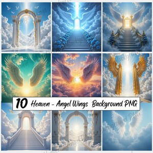 10 Heaven - Angel Wings Background Memorial Background for Photos ...