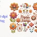 Retro Clipart 4 Png Bundle , Groovy Flowers PNG , Groovy Clipart ...