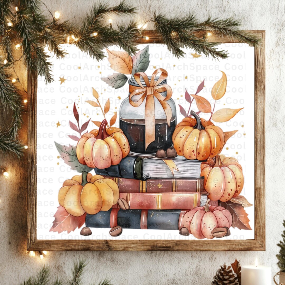 32 PNG Fall Book Autumn Leaves Reading Lover Png, Fall Season Gift ...