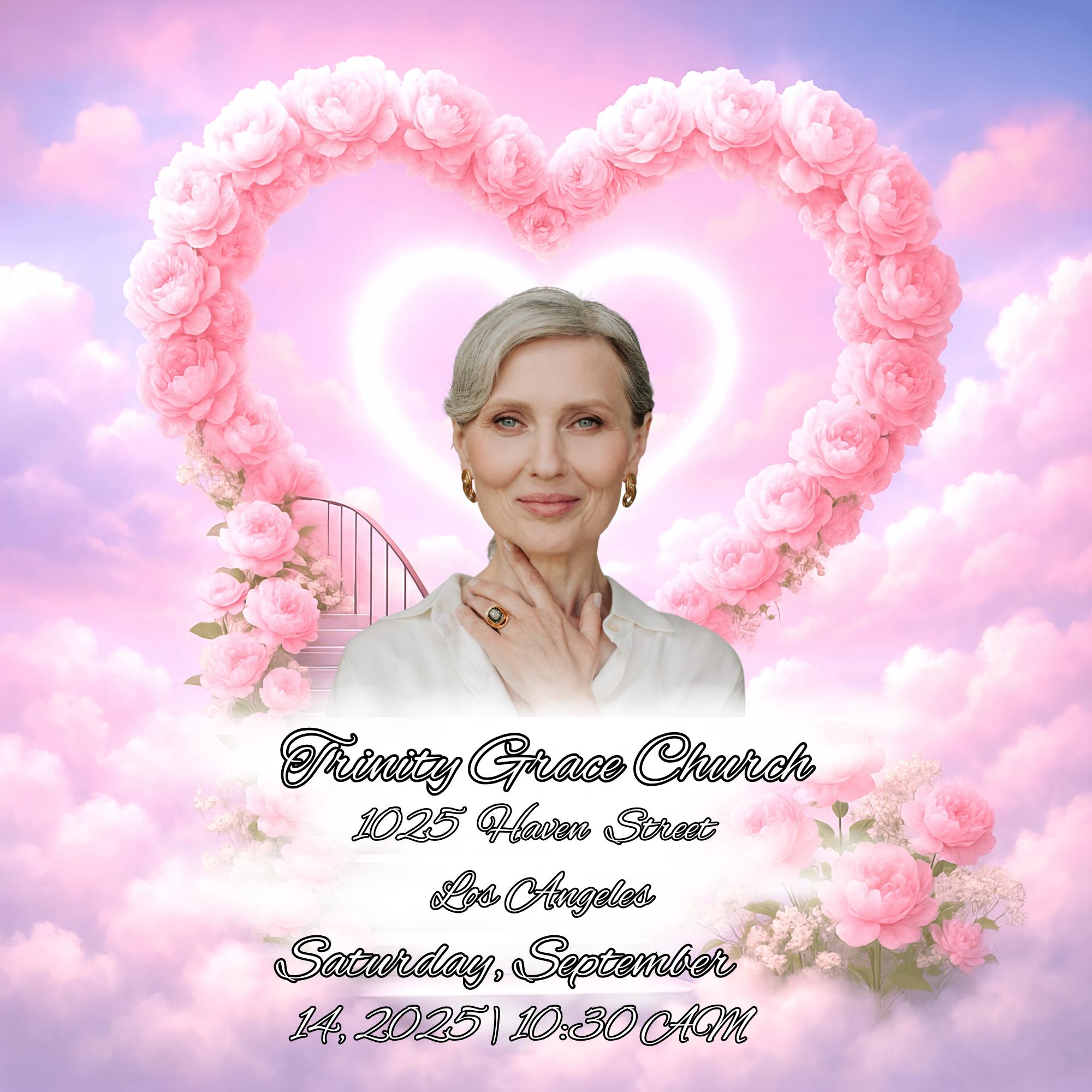 Pink Floral Stairs Memorial Background Heaven Backdrop Memorial - Etsy