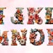 3D Floral Alphabet PNG, 26 Floral A Z Letters Clipart, Floral Clip Art ...