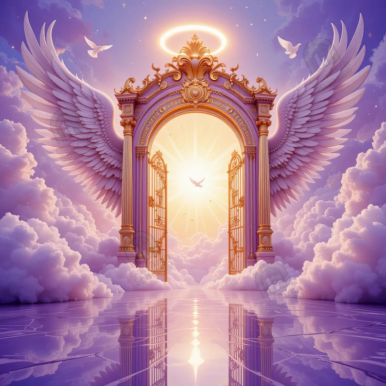 Purple Memorial Background: Heaven Stair Steps JPG (3000x3000 Px ...
