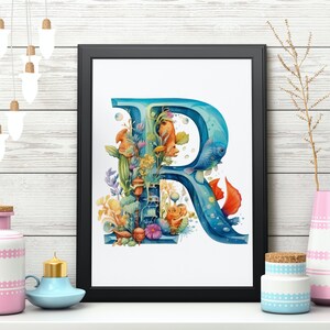 Alphabet Coral Reef, Ocean, Underwater World Watercolor Png, 26 Floral ...