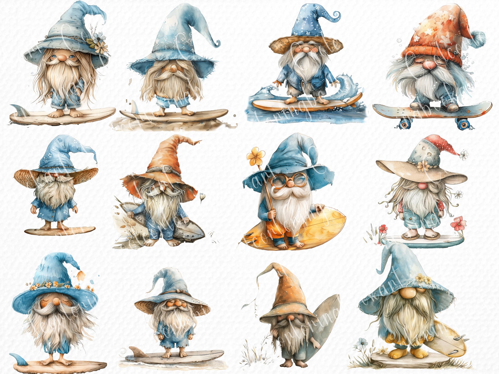 27 PNG Summer Surf Board Gnome Clipart Gnome Clipart, Surf Gnome Png ...