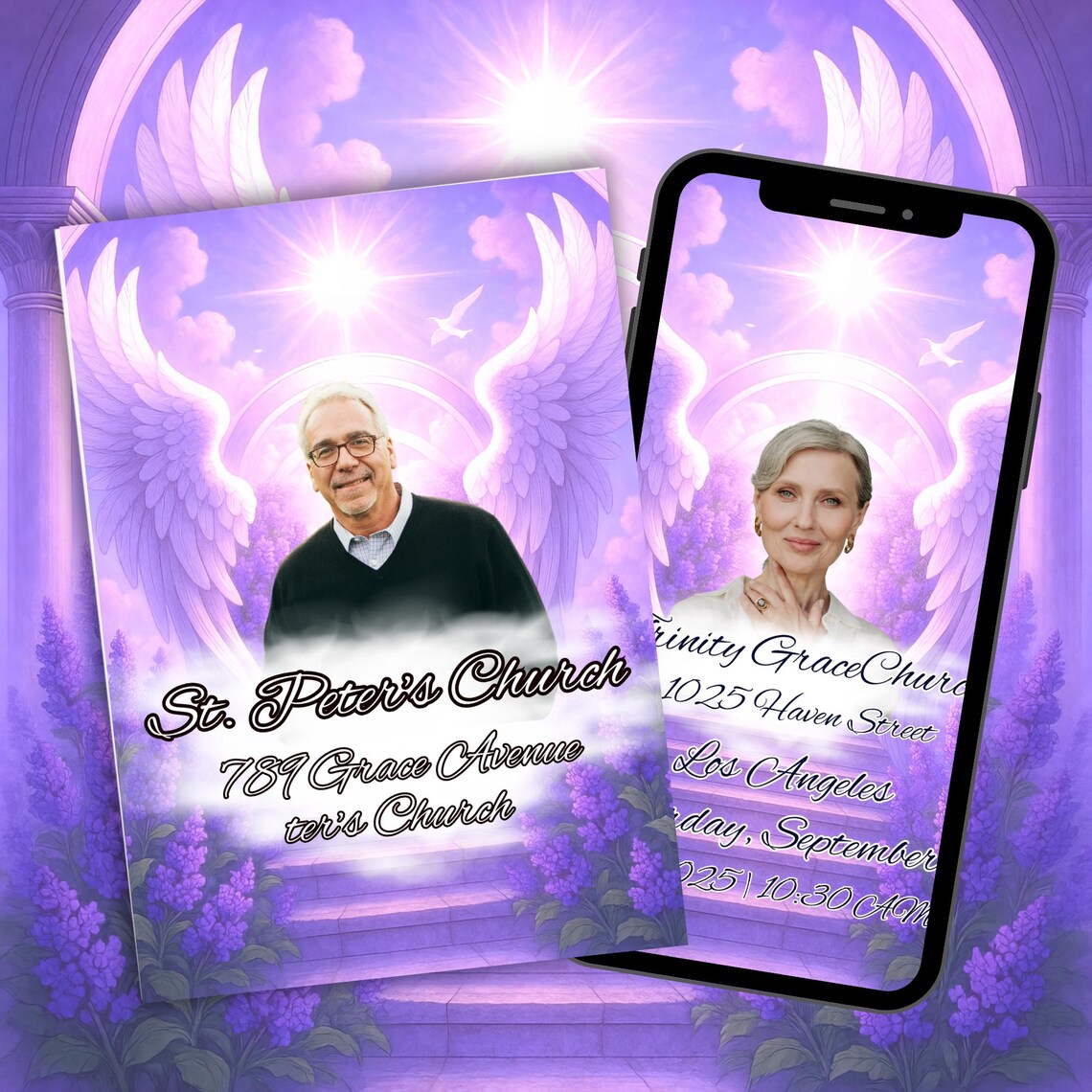 Purple Sky Heaven Background Clouds Memorial Digital Backdrops. - Etsy