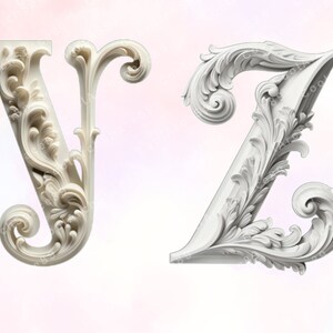 Typogrphy Sculpture Letter 3D Old English Alphabet Clipart A- Z ...