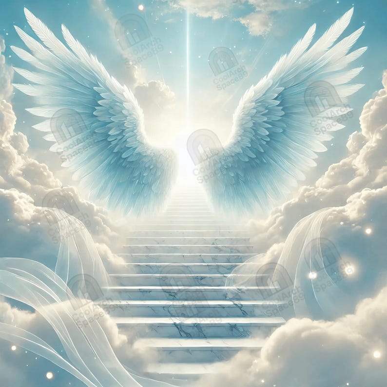 Blue Angels Wings White Clouds Memorial Background Heaven JPG Digital ...