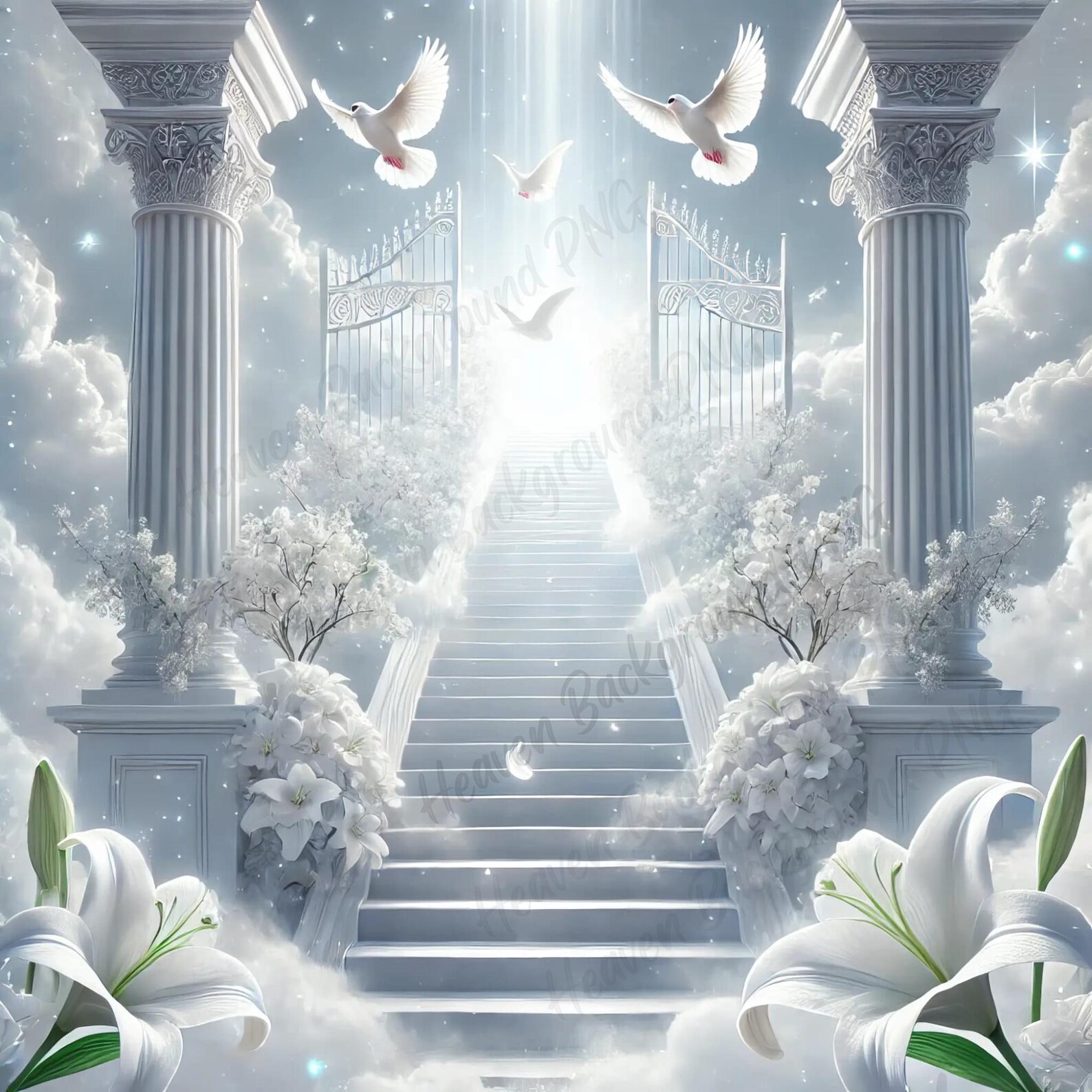 Stairway to Heaven Background Sky Overlays Road to Heven Cloud Overlay ...