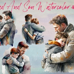 Watercolor Father's Day Clipart 4 PNG Sublimation Files - Etsy
