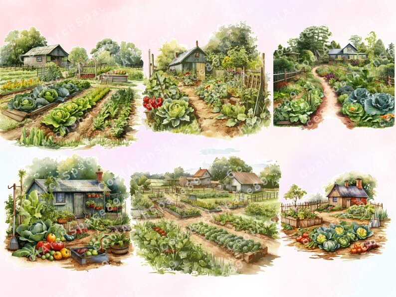 20 Garden Clipart Vegetable Garden Vegetables Clipart - Etsy