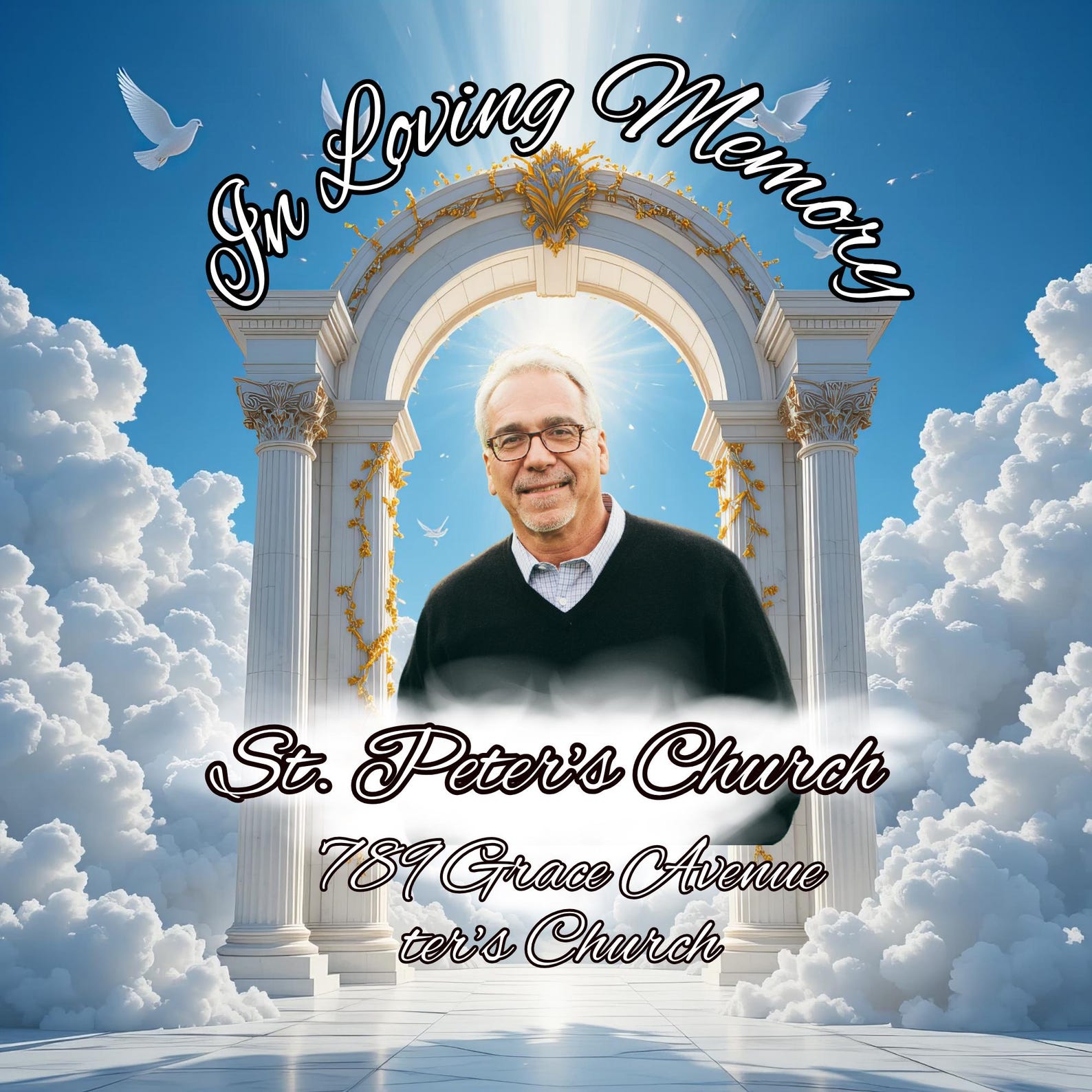 Memorial Dove Clouds Background: Funeral Photography Prop (JPG ...