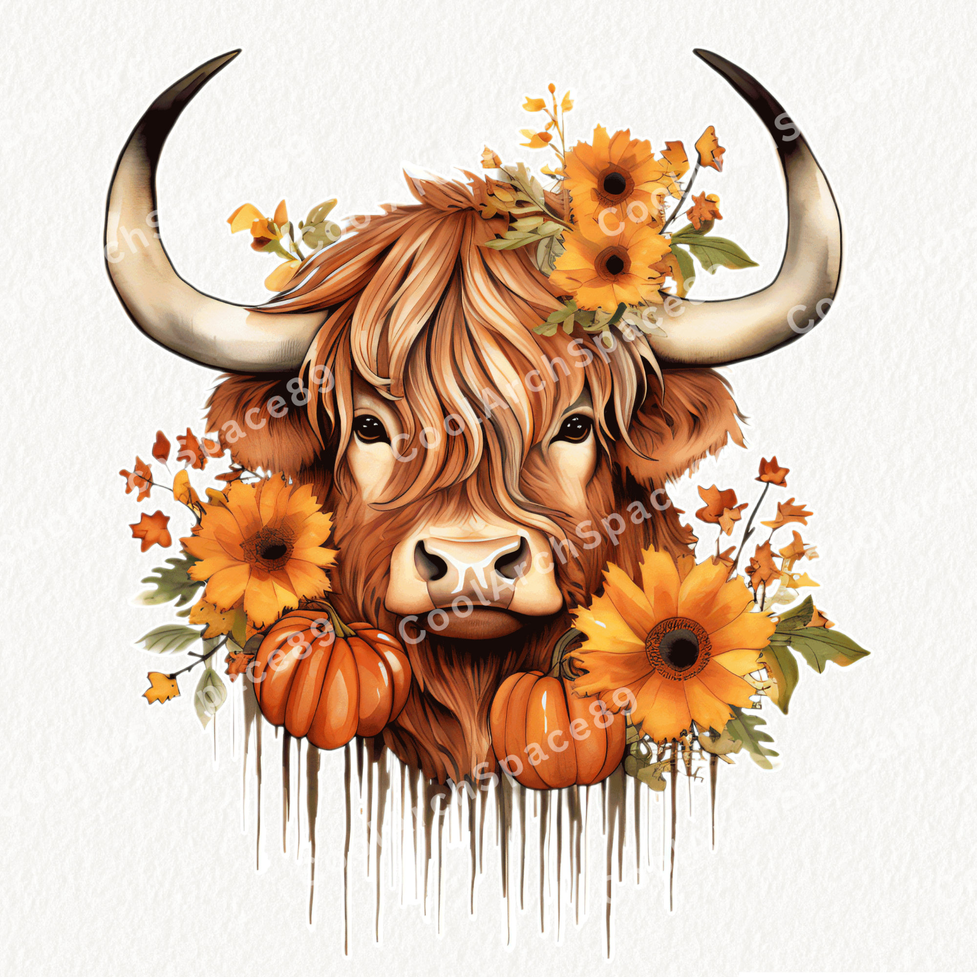 12 Highland Cow Fall PNG Bundle , Highland Cow PNG , Highland Cow ...