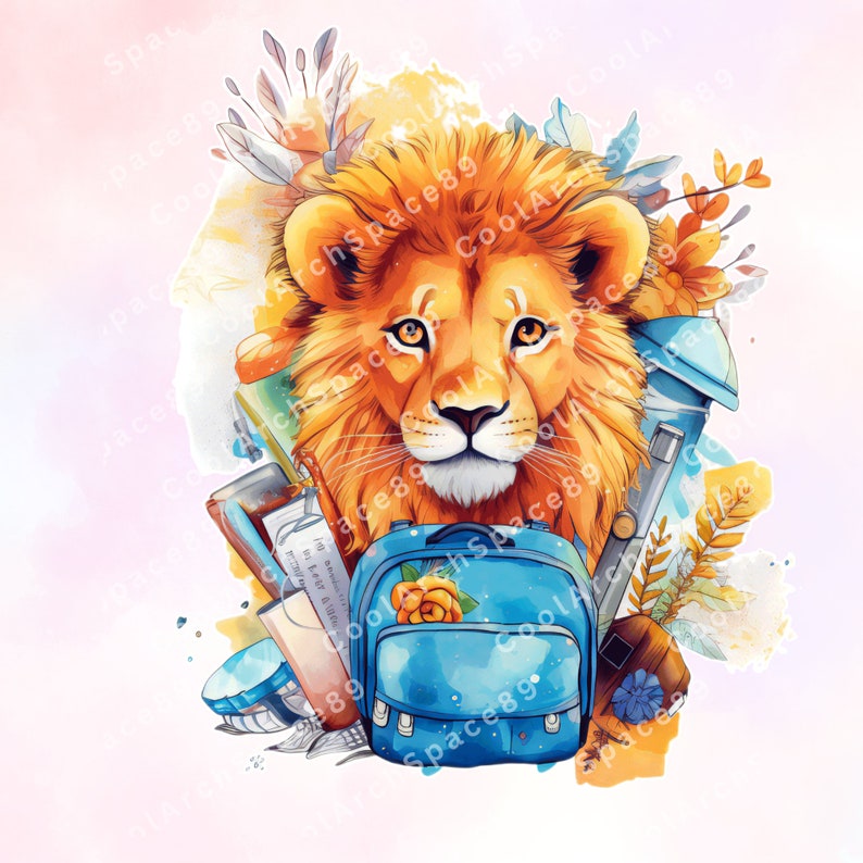 18 PNG Back to School Animal Clipart Adorable School Animals - Etsy