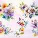 20 PNG Watercolor Floral Clipart, Aquarelle Summer, Spring Watercolor ...