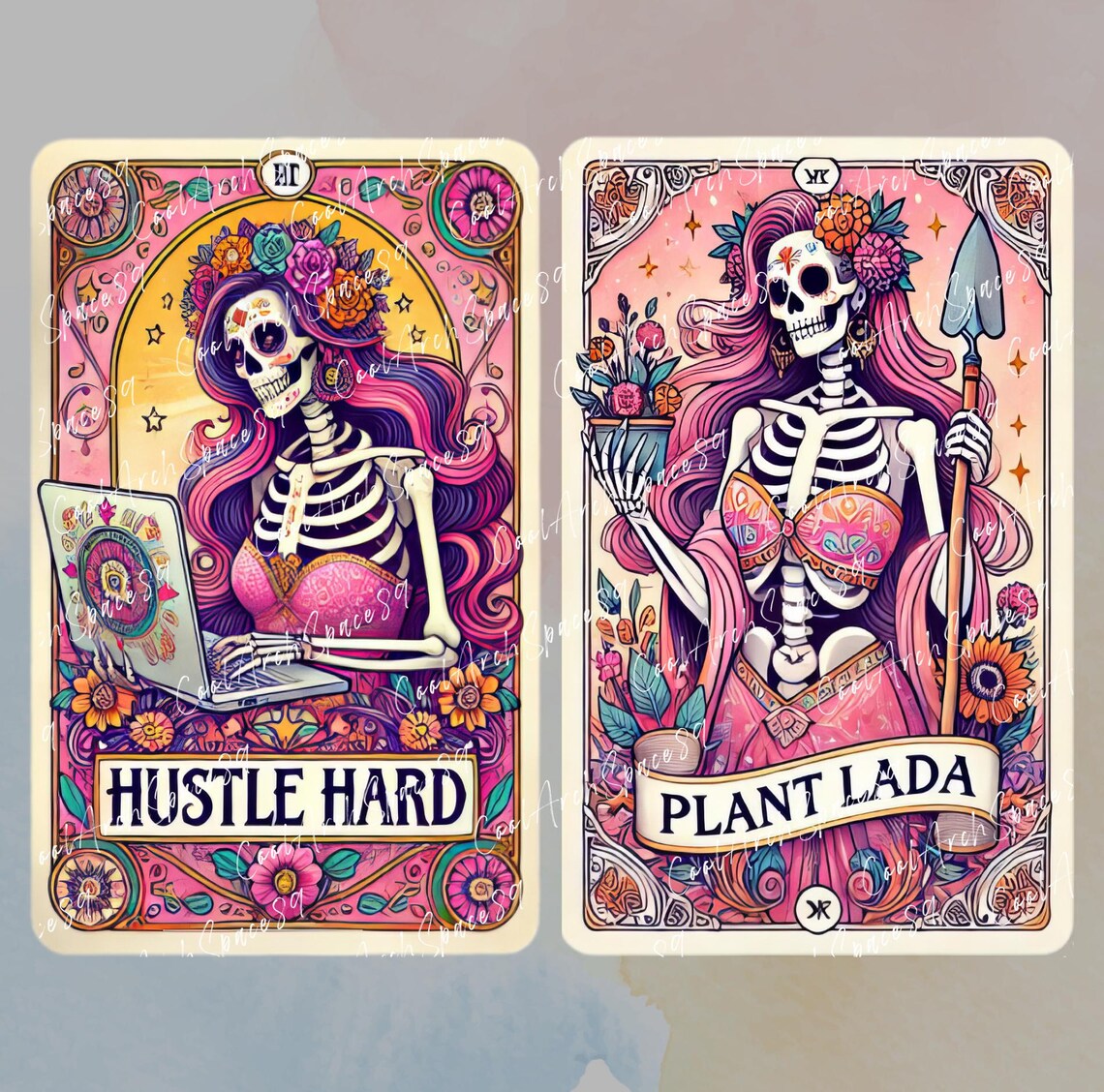 15 PNG Skeleton Tarot Card Designs: Snarky Witchy Sublimation (digital ...