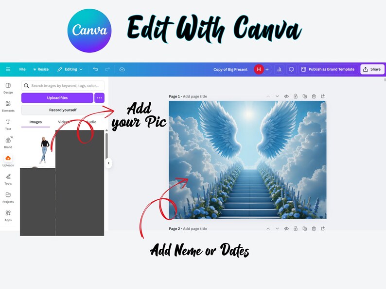 Heavenly Angel Wings Cloud Baby Blue Throne Chair Memorial Background ...