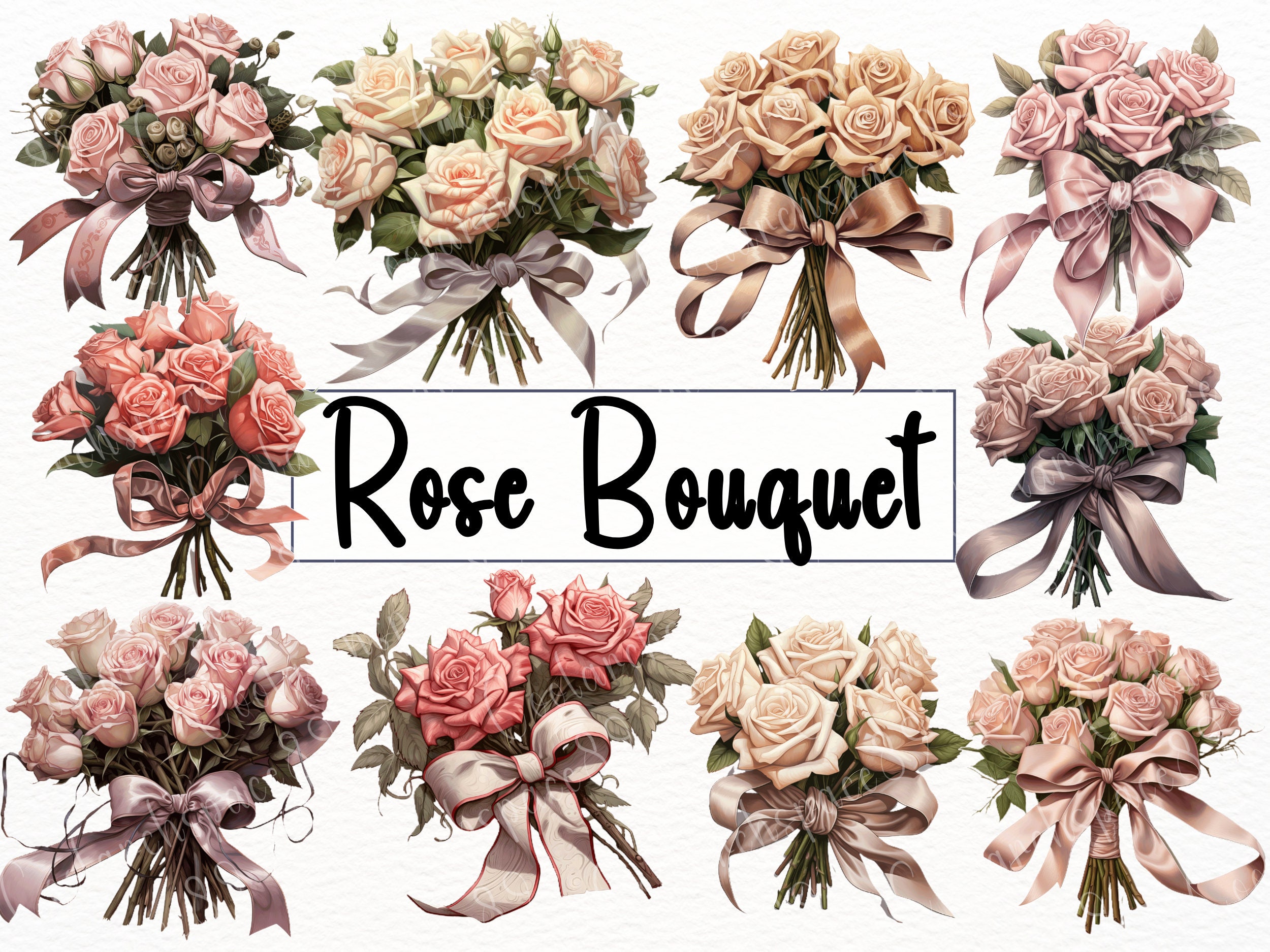 16 PNG Rose Bouquet Clip Art, Red Flowers, Roses, Pink and Gold Flowers ...