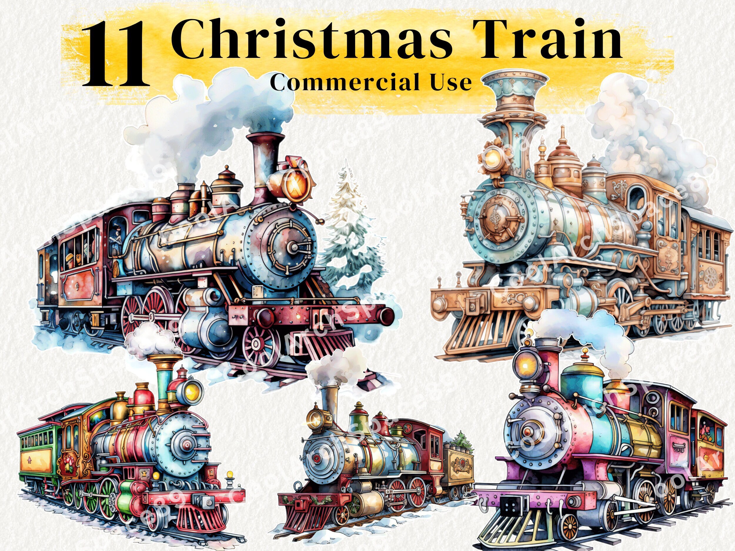 11 Christmas Train Clipart PNG, Christmas Clipart, Winter Clipart ...
