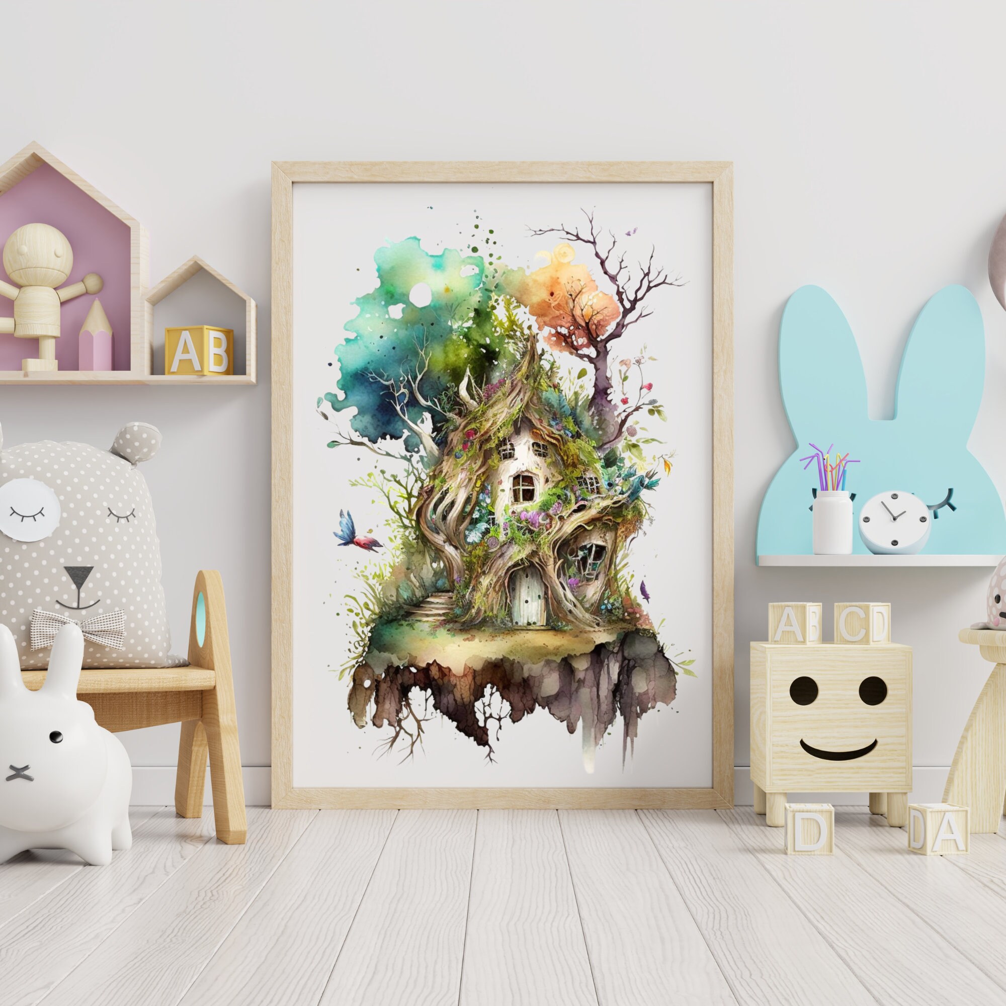 Watercolor Fairy House 4 Png Clip Art Fairy House Digital - Etsy