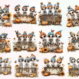 19 PNG Fall Pumpkin Skeleton Skull Clipart, PNG Halloween Clipart ...
