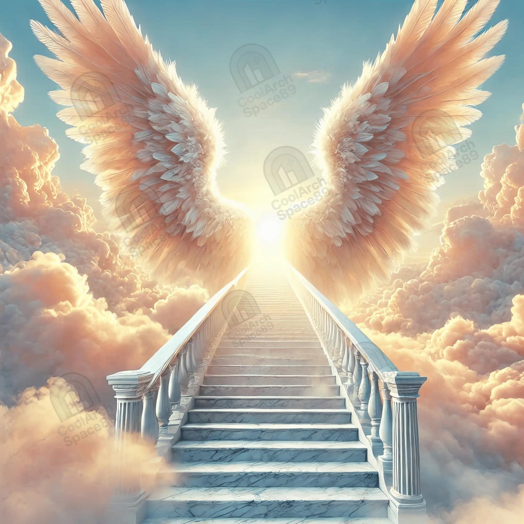 Clouds and Angel Wings in Loving Memory JPG Memorial Digital Downloads ...
