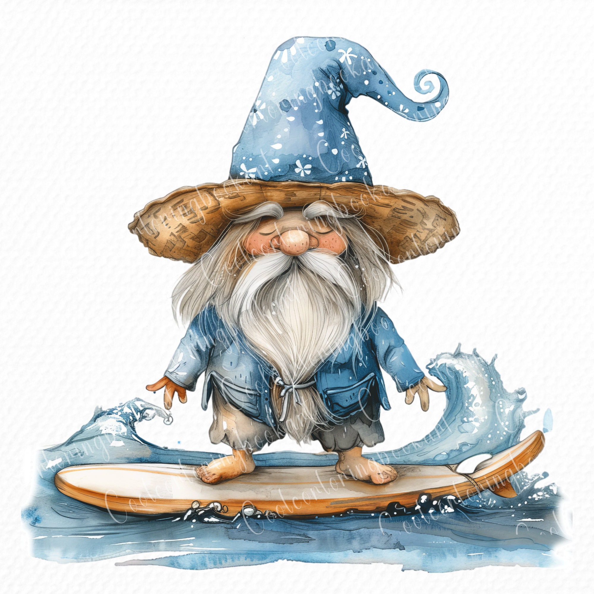27 PNG Summer Surf Board Gnome Clipart Gnome Clipart, Surf Gnome Png ...