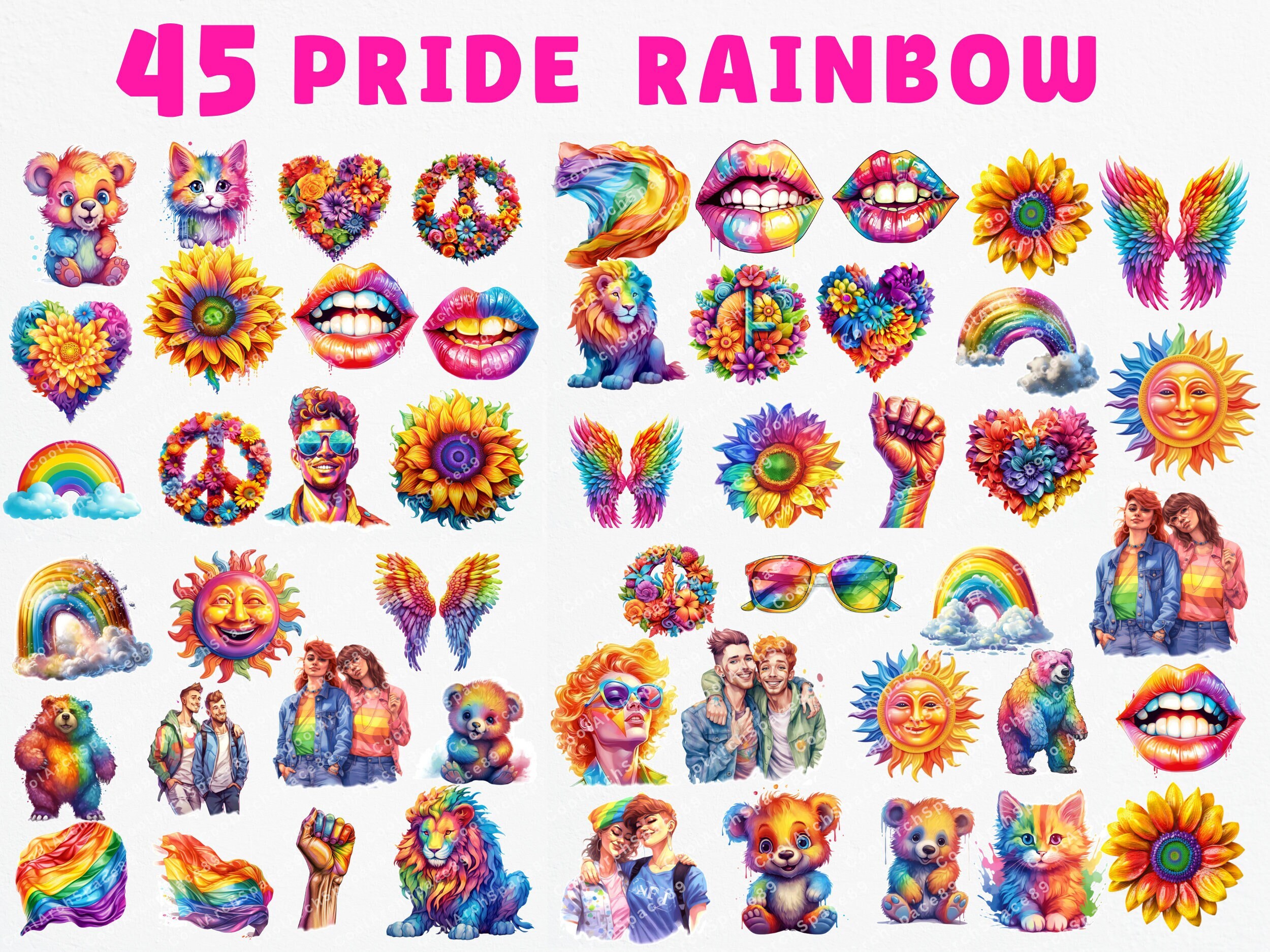 45 PNG Watercolour LGBTQ Pride Clipart Bundle LGBT Pride - Etsy