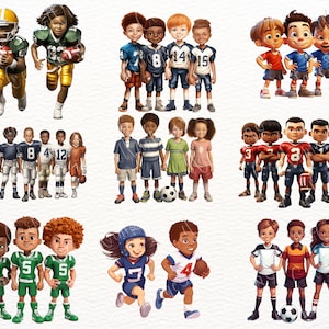 American Football Kids Clipart: PNG Bundle (digital Downloads) - Etsy