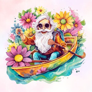 38 Hippie Grandpa Clipart PNG Bundle , Funny Grandfather Watercolor Art Clipart, Elderly PNG ...