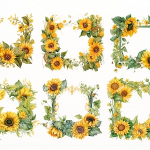 20 PNG Watercolor Sunflowers Clipart - Fall Sunflower Floral Bouquets ...