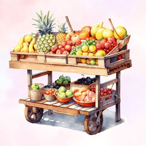 9 Farm Vegetable Stand Clipart, Fruits and Vegetables Commercial Use ...