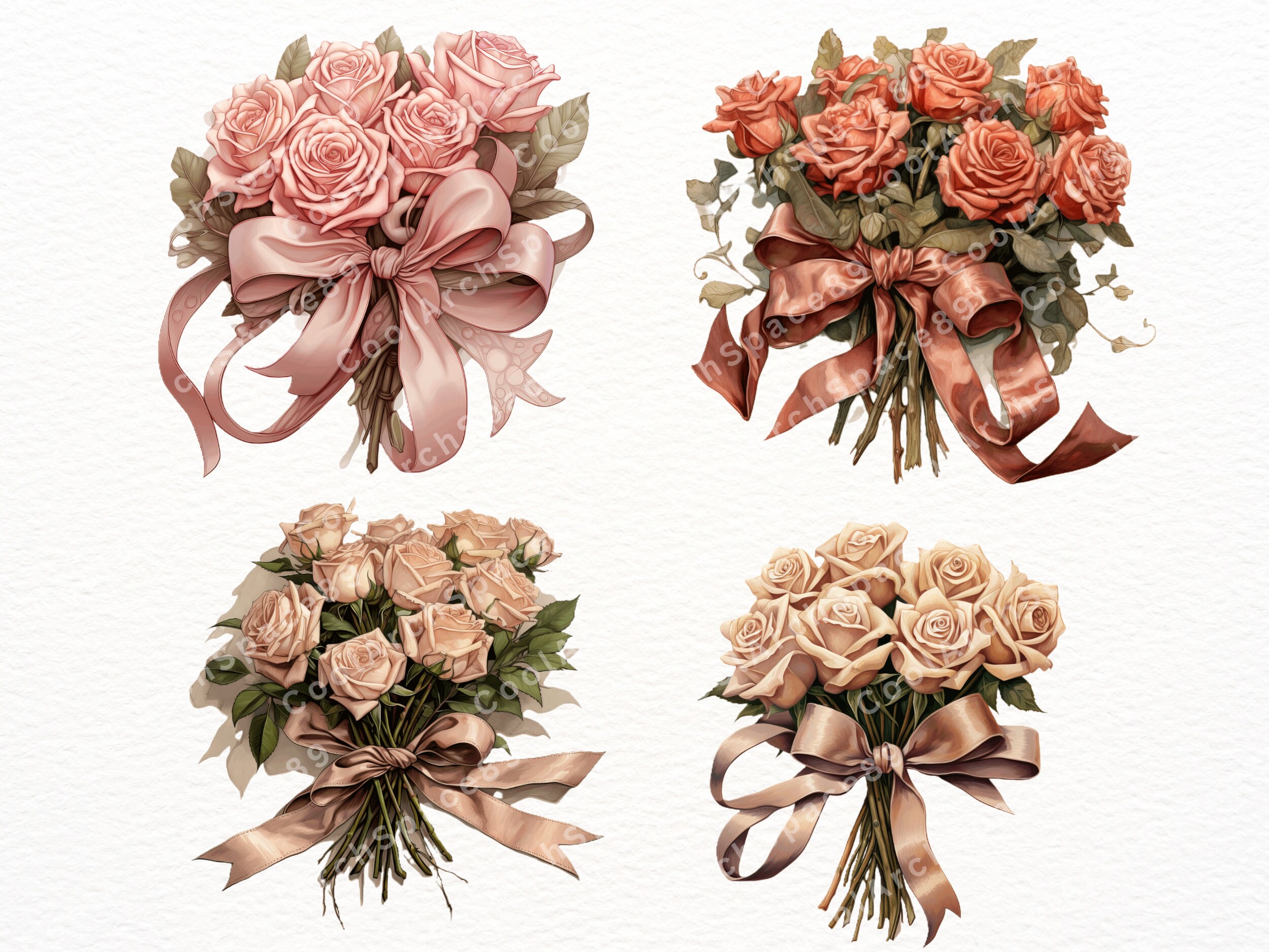 16 PNG Rose Bouquet Clip Art, Red Flowers, Roses, Pink and Gold Flowers ...