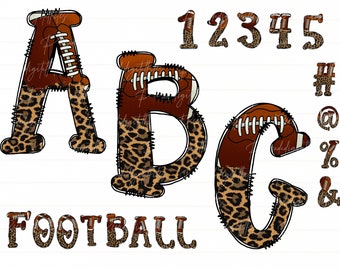 Football Doodle Numbers - Etsy