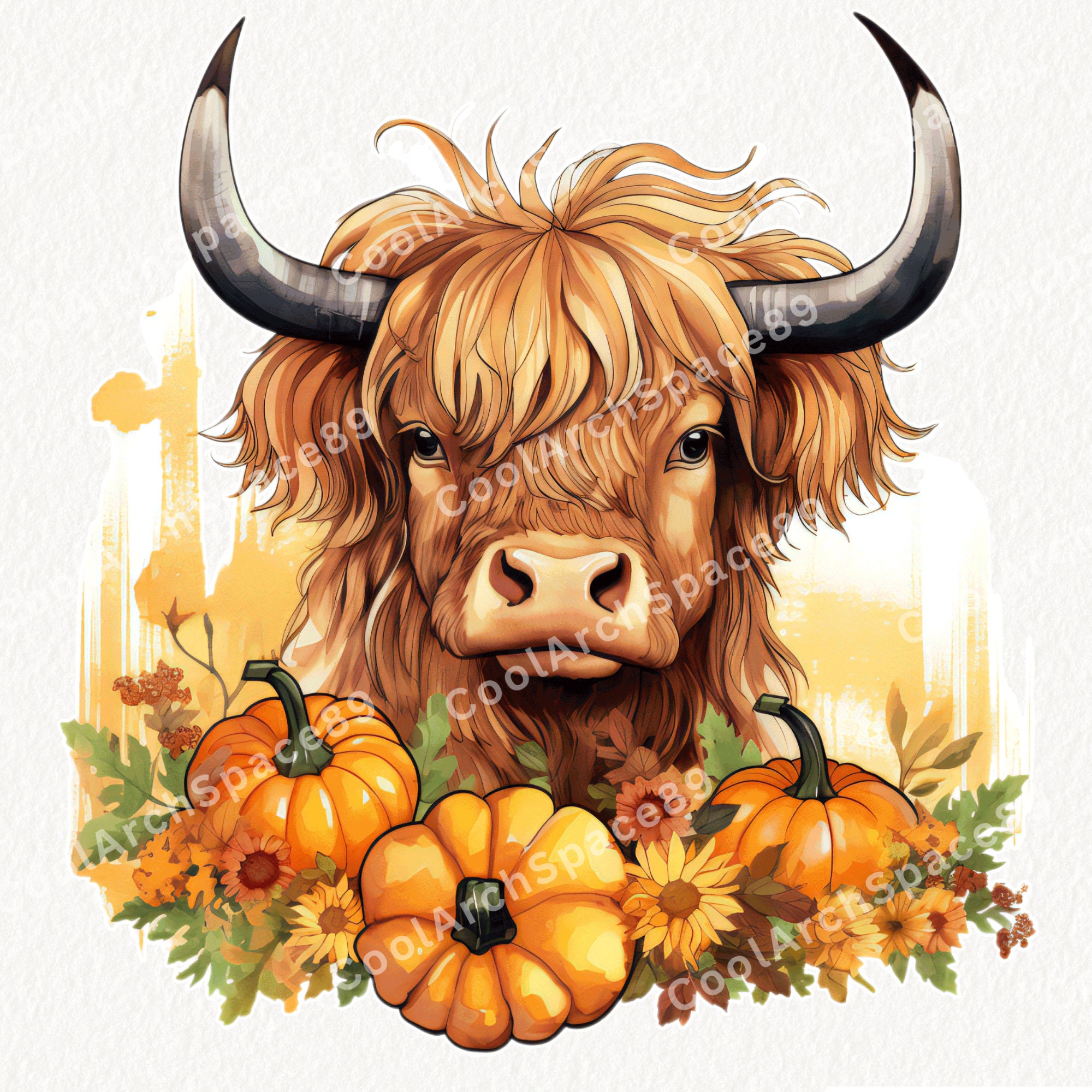 12 Highland Cow Fall PNG Bundle , Highland Cow PNG , Highland Cow ...