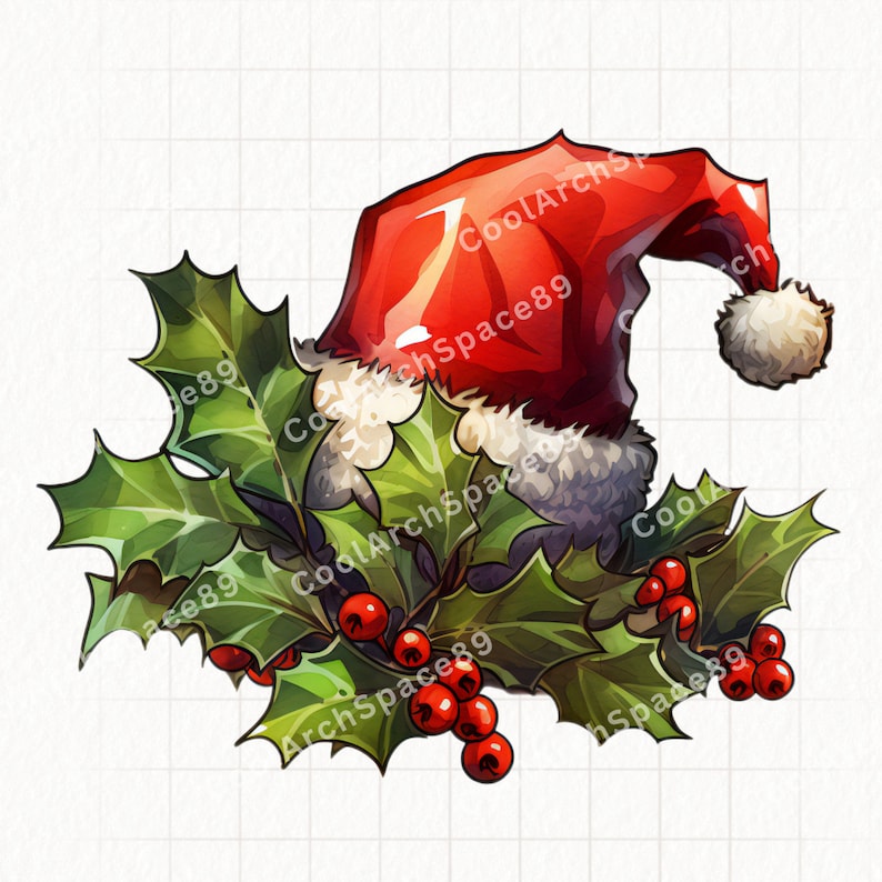 27 Santa Hat Bundle Clipart, Santa Hat Clip Art, Christmas Hat, Digital ...