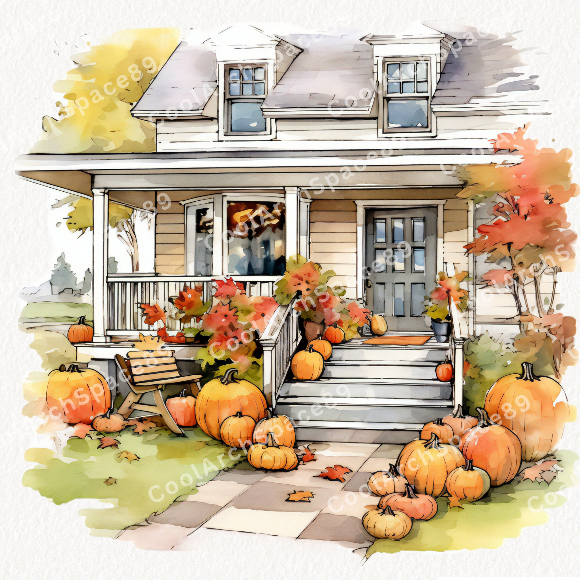 19 Autumn Cozy Fall Clipart Bundle , Autumn Fall Farmhouse Clipart ...