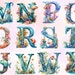 Watercolor Ocean Alphabet Clipart: Floral Underwater Letters (digital ...