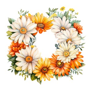 19 PNG Gerbera Frames Watercolor, Floral Frame Clipart, Watercolor ...