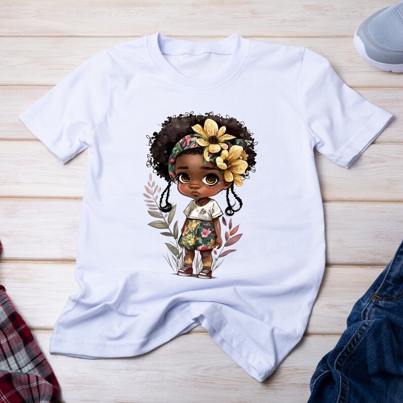 African Black Girl Watercolor 10 PNG, Clip Art PNG, Sublimation Files ...