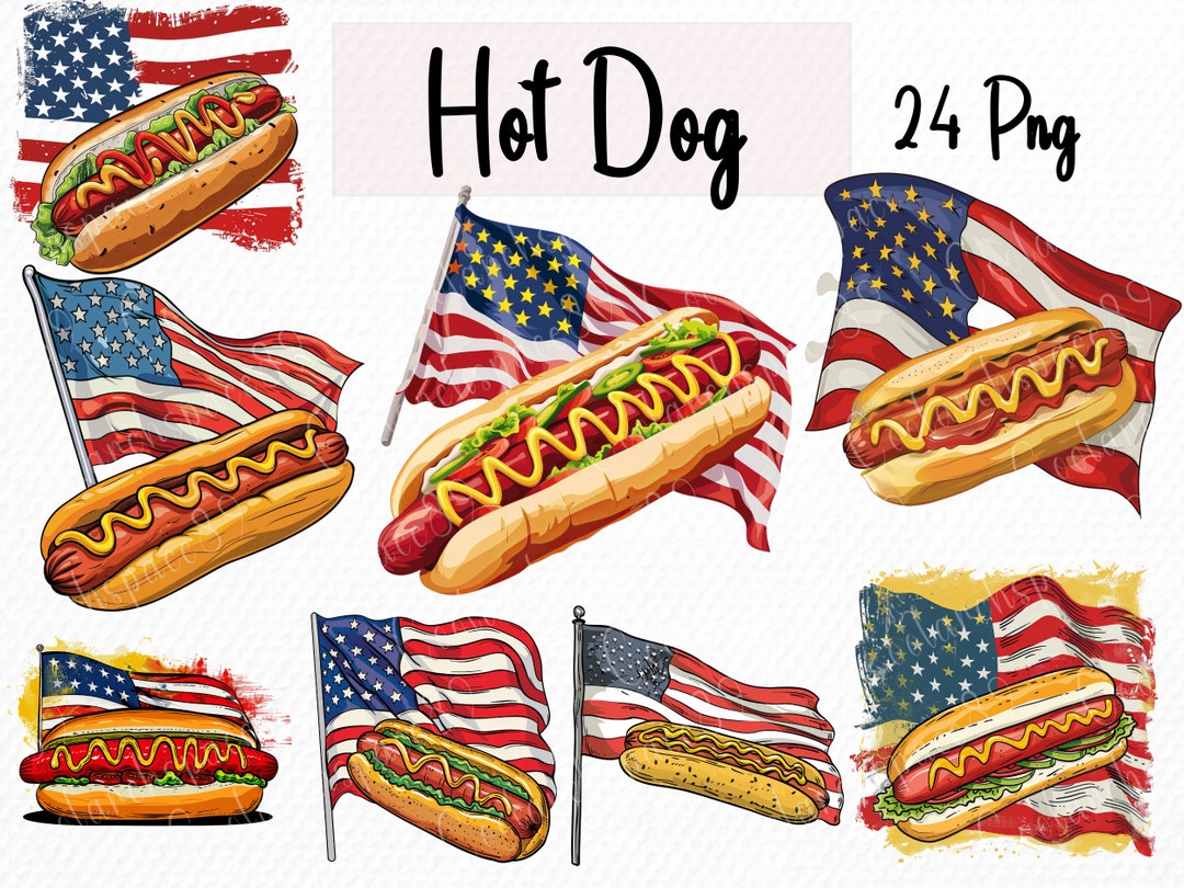 24 Hot Dog PNG Independence Day Patriotism Clipart Vibrant Colors USA ...