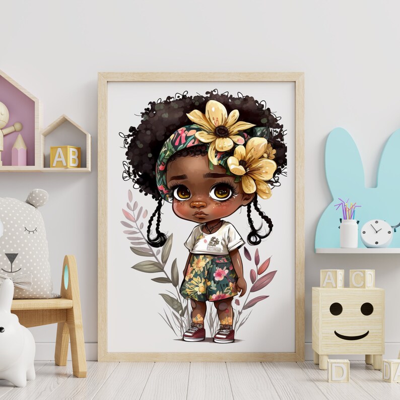 African Black Girl Watercolor 10 PNG, Clip Art PNG, Sublimation Files ...